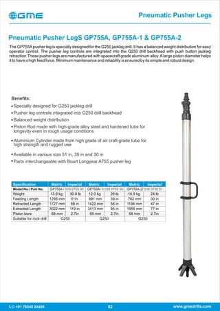 GME - Jackleg drills & pusher legs combined brochure | PDF