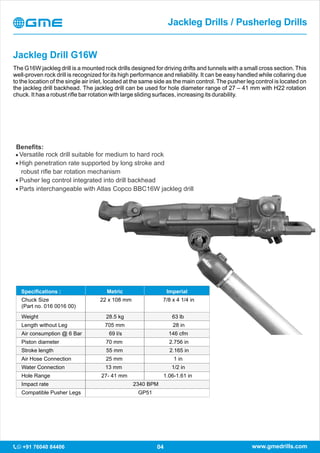 GME - Jackleg drills & pusher legs combined brochure | PDF