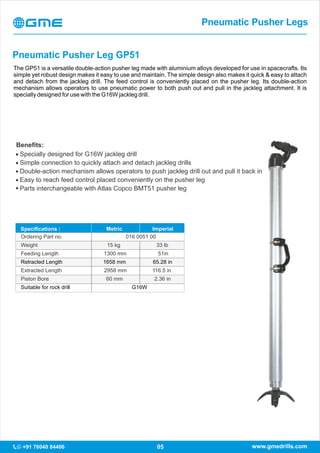 GME - Jackleg drills & pusher legs combined brochure | PDF