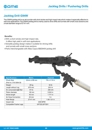 GME - Jackleg drills & pusher legs combined brochure | PDF