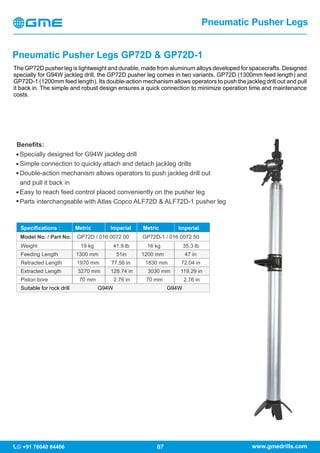 GME - Jackleg drills & pusher legs combined brochure | PDF