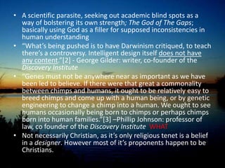 Jack oughton intelligent design is not science | PPTX | Genetics | Science