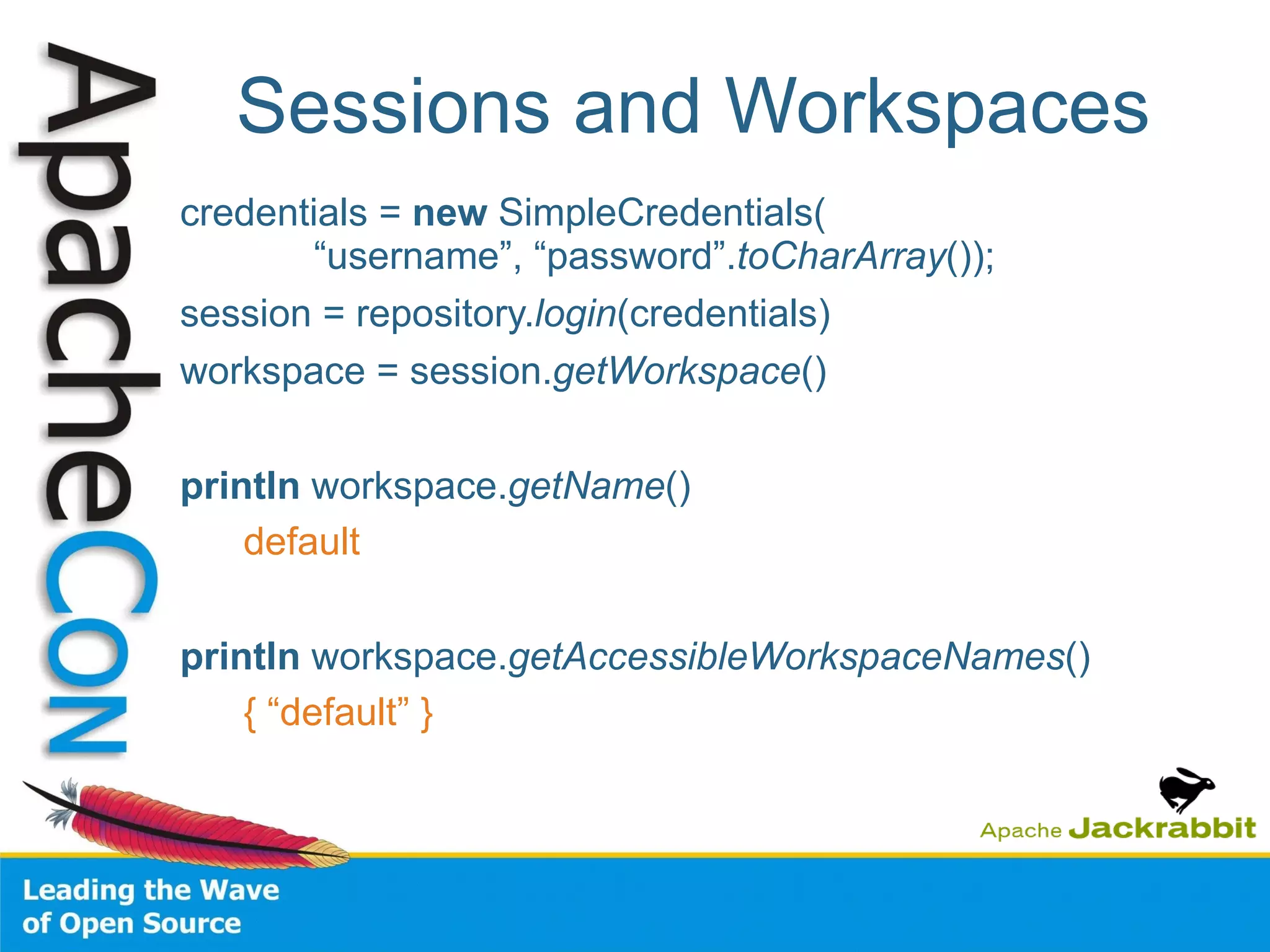 Introduction to JCR and Apache Jackrabbi | ODP