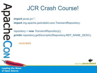 Introduction to JCR and Apache Jackrabbi | ODP