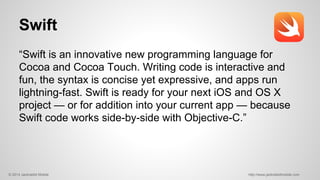 WWDC 2014 Recap & Swift Introduction | PDF | Programming Languages | Computing