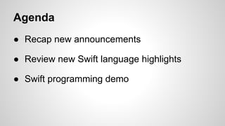 WWDC 2014 Recap & Swift Introduction | PDF | Programming Languages | Computing