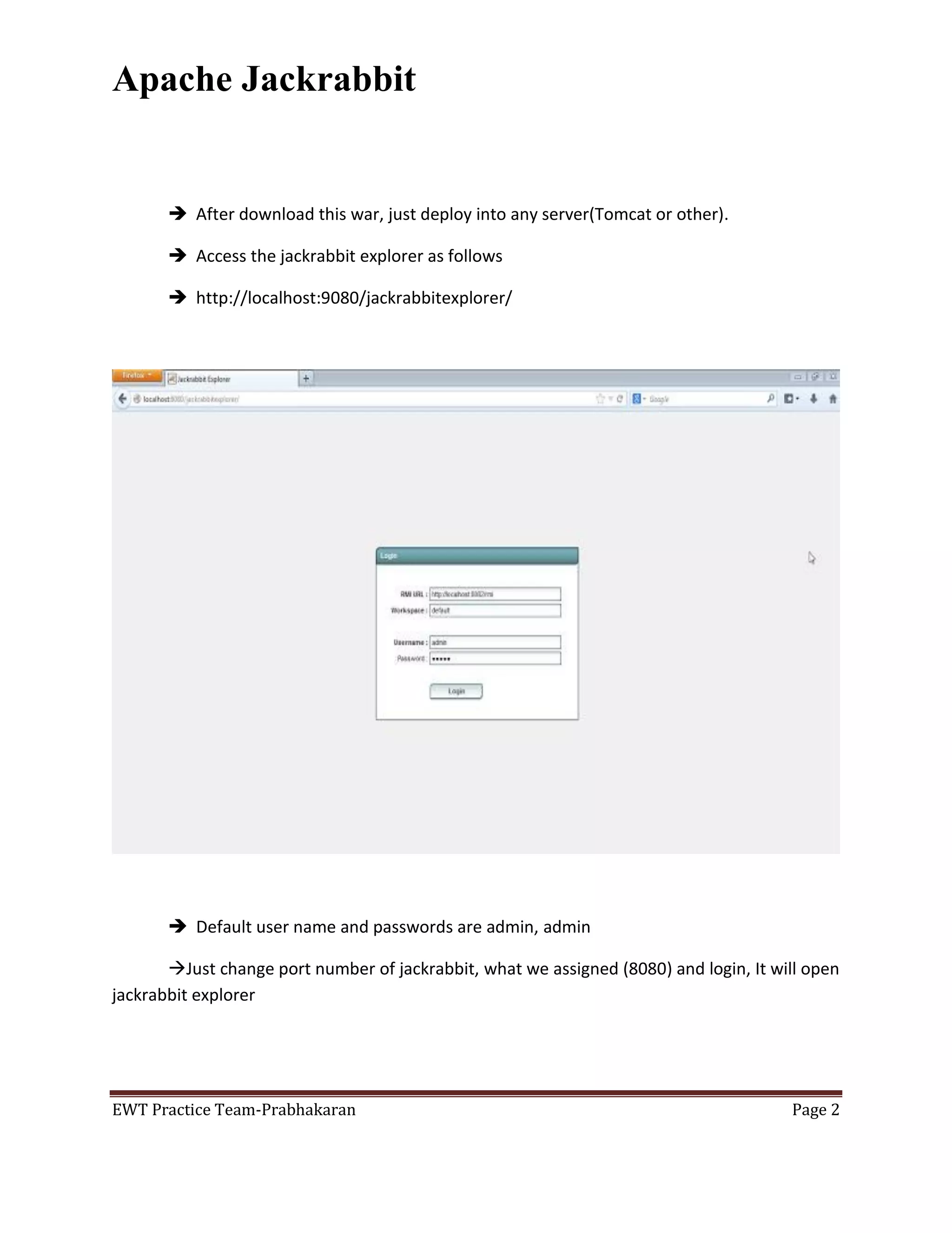Jackrabbit setup configuration | PDF