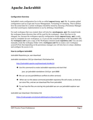 Jackrabbit setup configuration | PDF