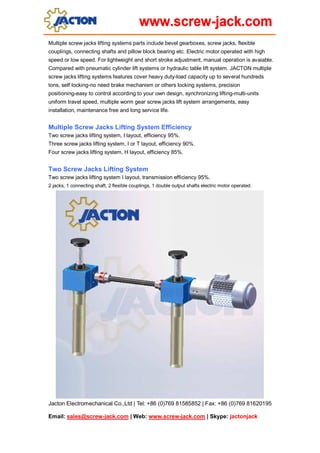 Multiple Screw Jack Lifting Systems Guide | PDF