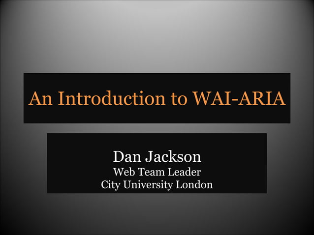 An Introduction to WAI-ARIA | PPT