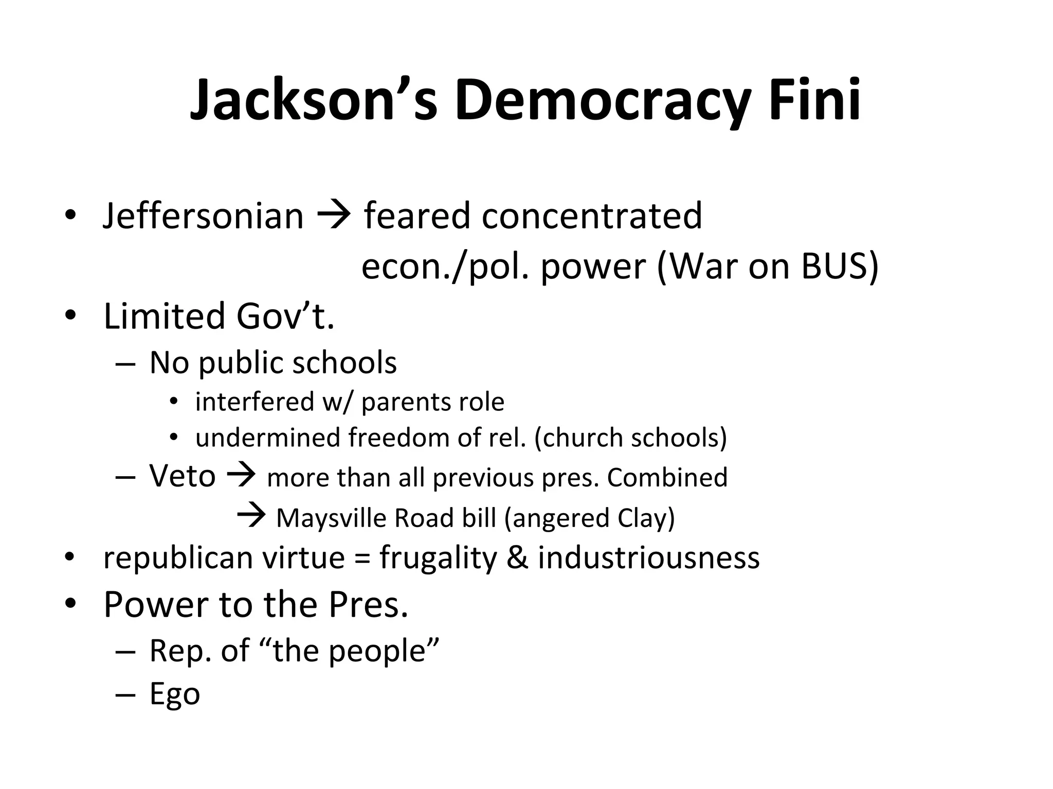 Jacksonian Democracy | PPT