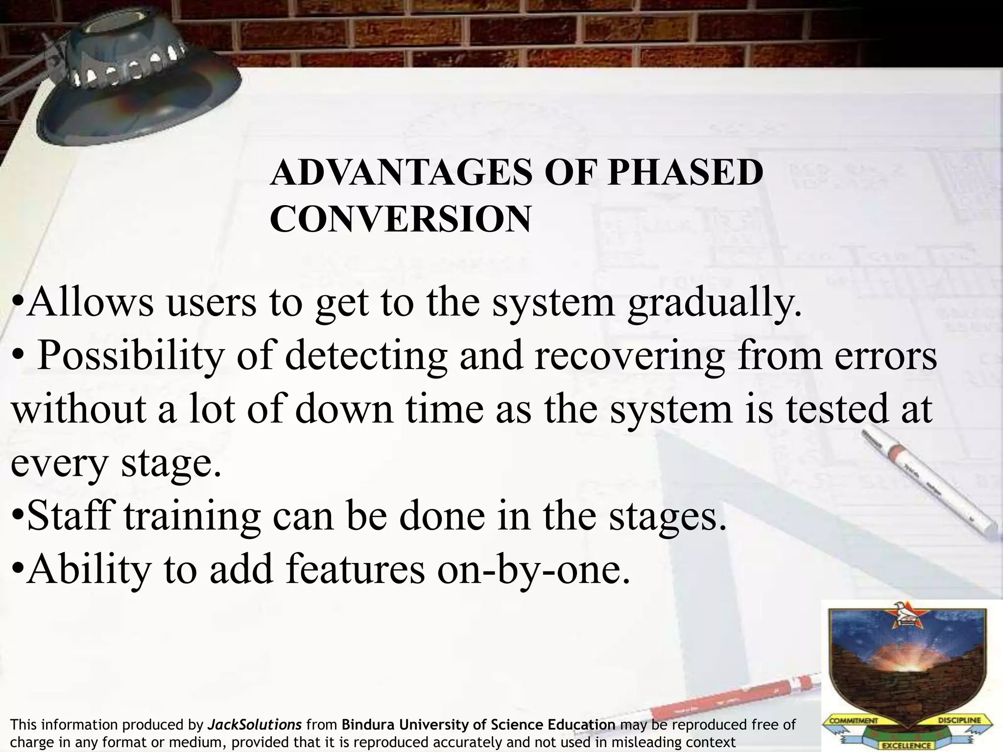 Phased conversion method of implementing new Information Systems ( By ...