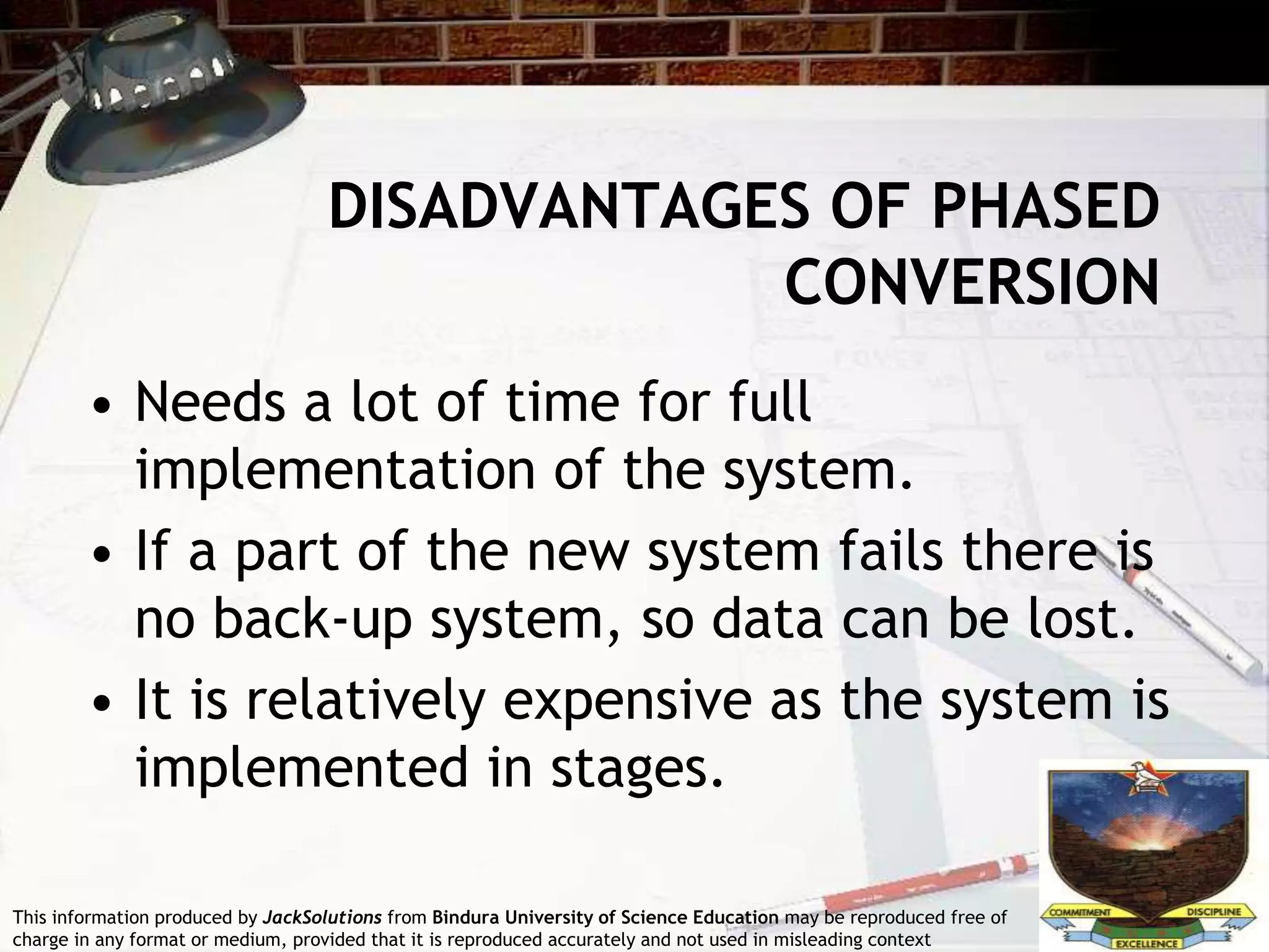 Phased conversion method of implementing new Information Systems ( By ...