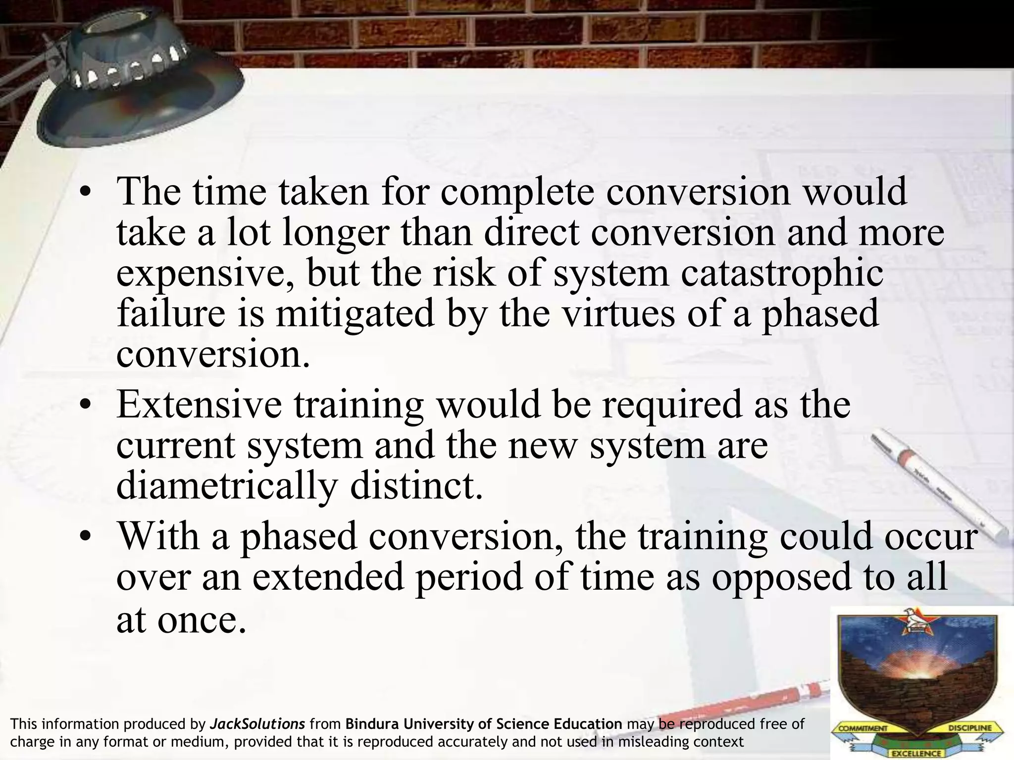 Phased conversion method of implementing new Information Systems ( By ...