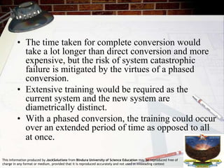 Phased conversion method of implementing new Information Systems ( By ...