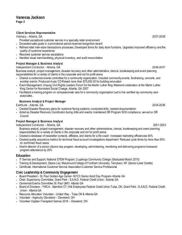 Vanessa Jackson General Resume 2016