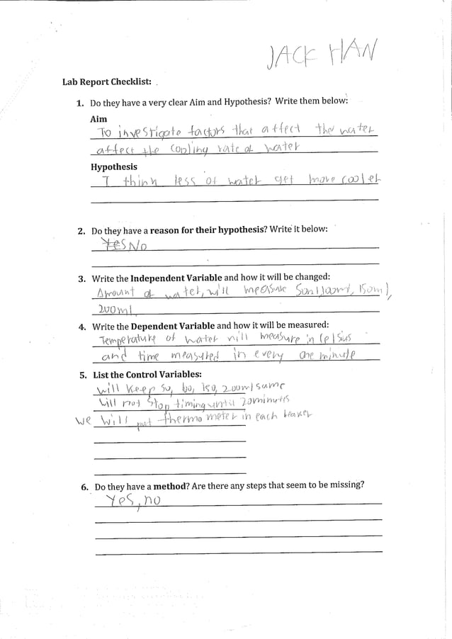 Jack's science score | PDF | Science
