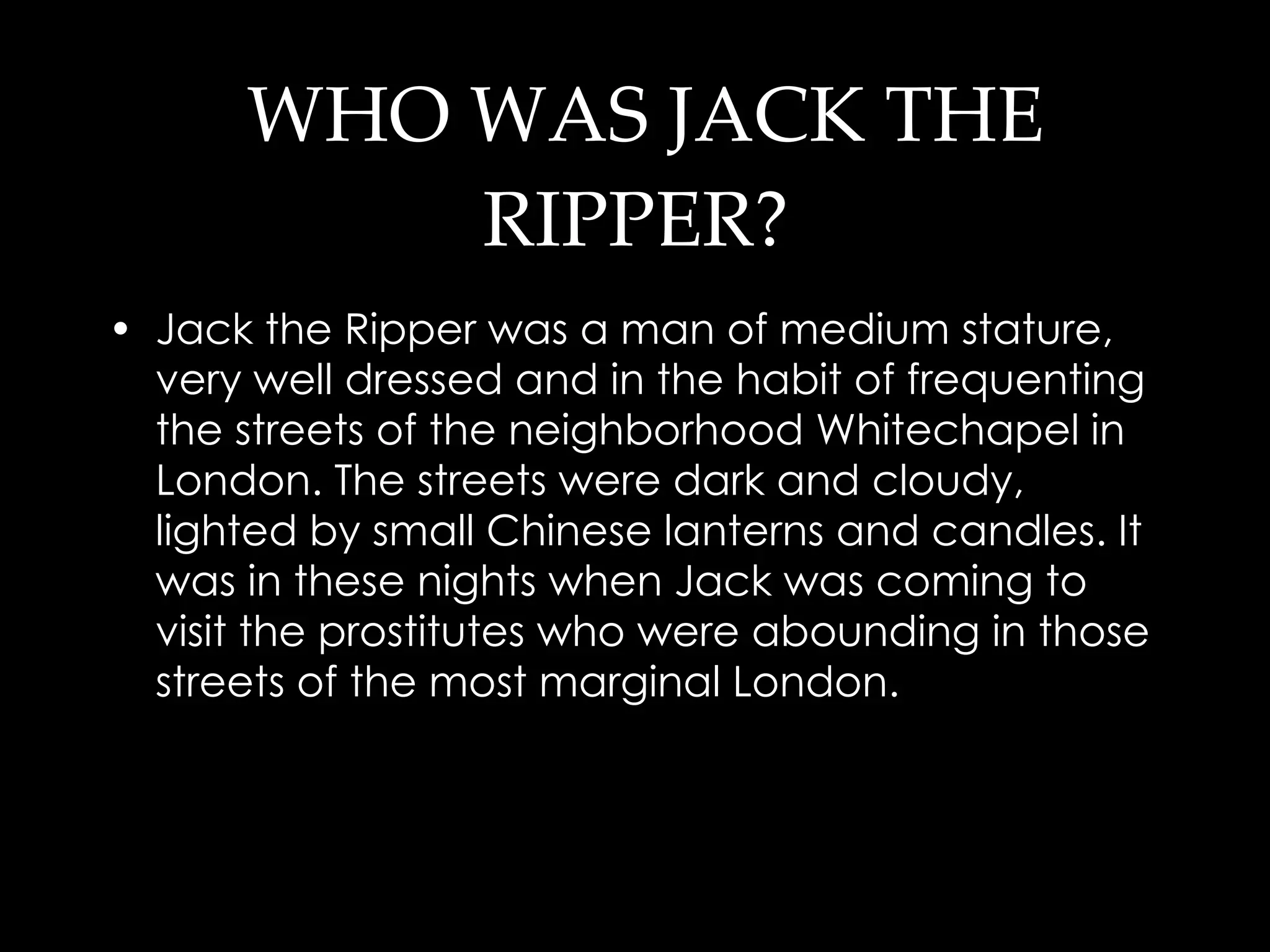 Jack the ripper | PPT