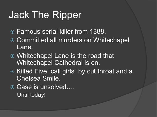 Jack the Ripper | PPT
