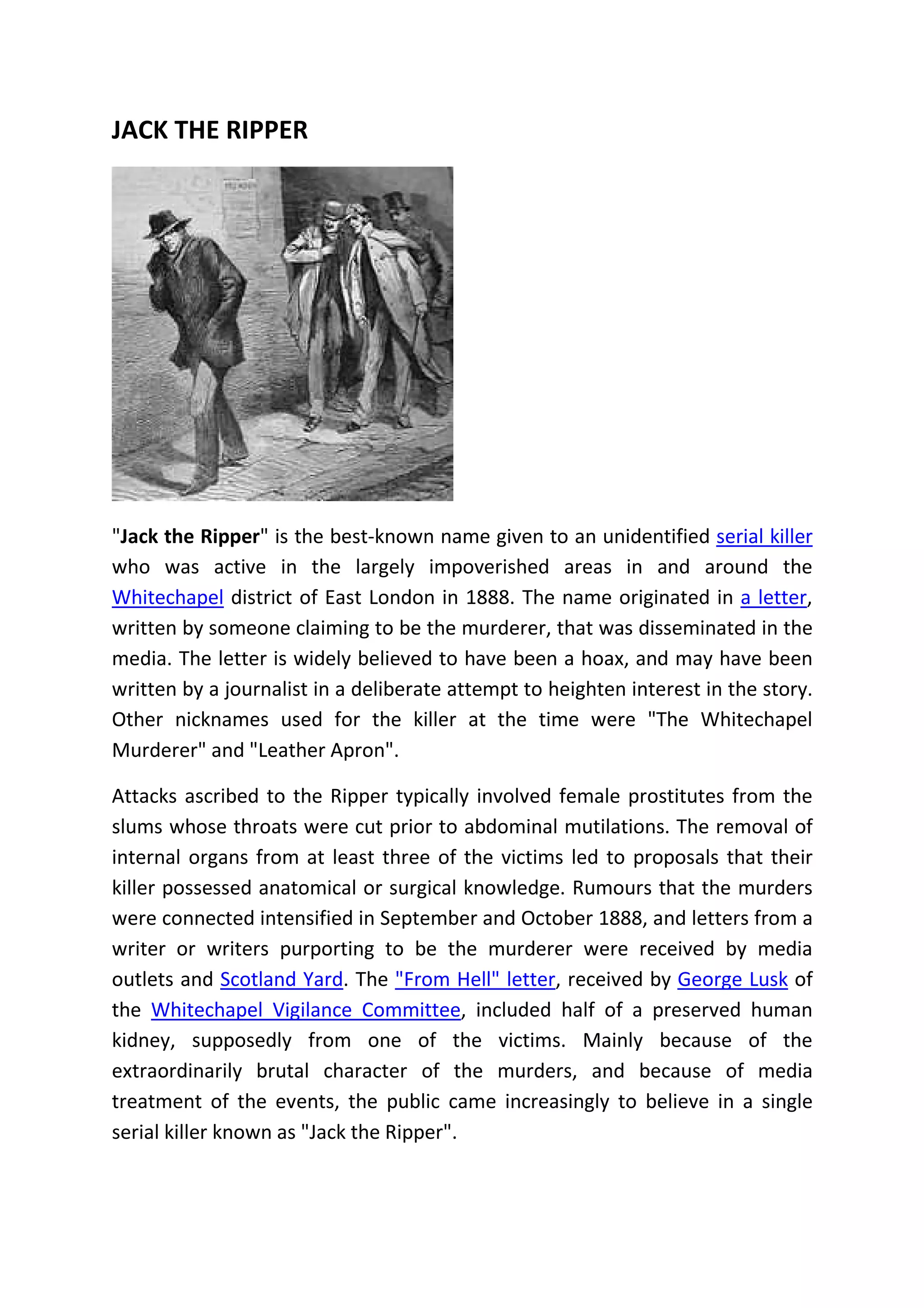 Jack the ripper | PDF
