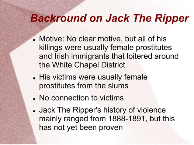 Jack the ripper | PPT