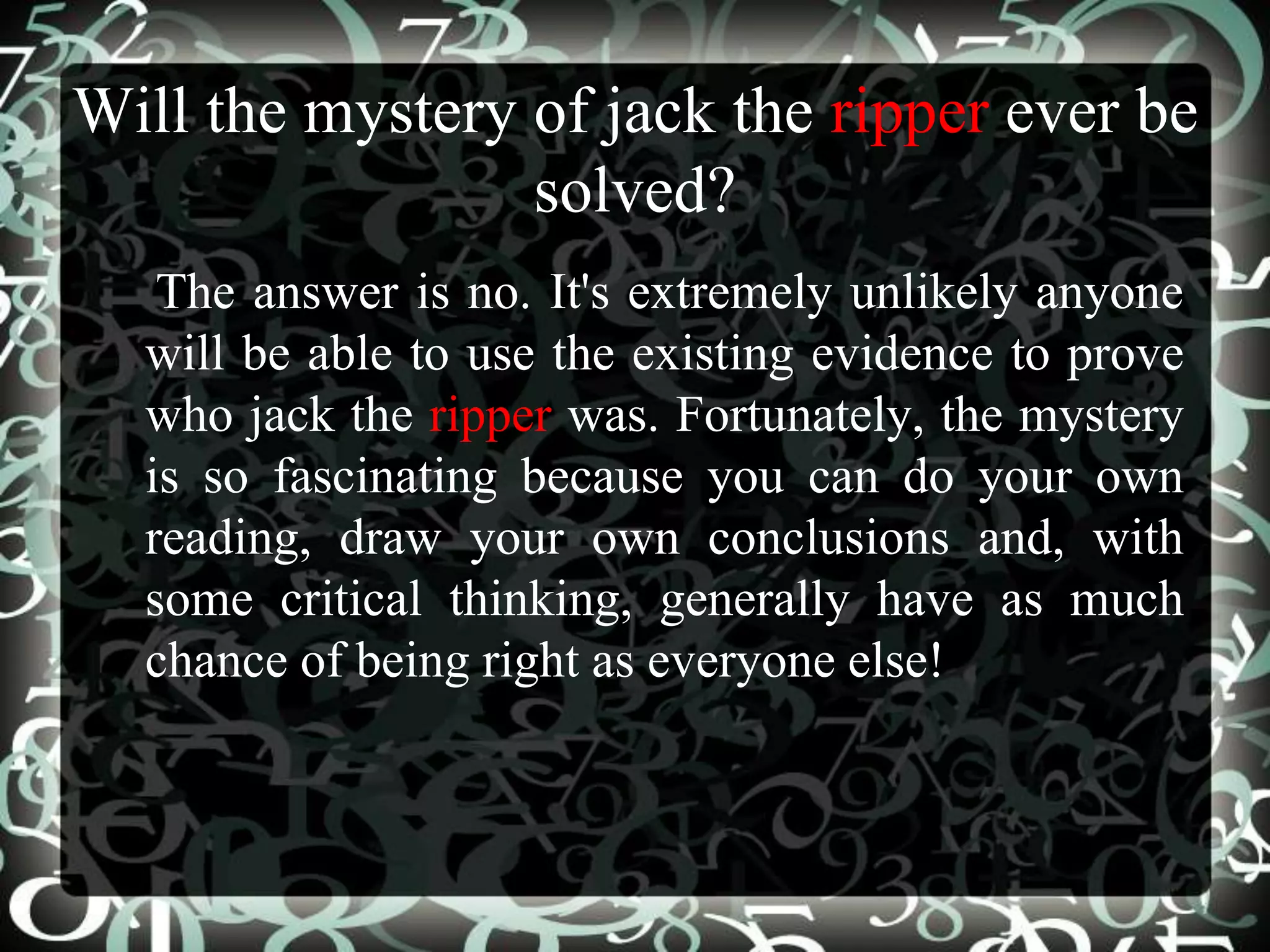 Jack the ripper | PPTX