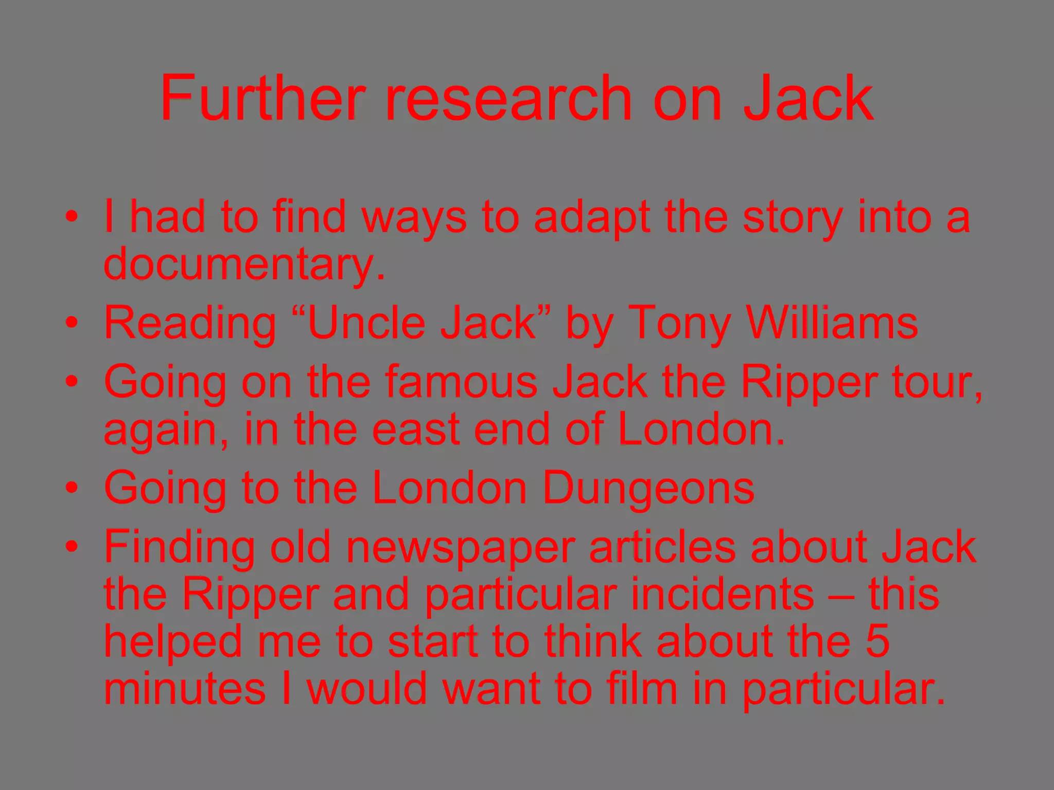 Jack the ripper documentary | PPT