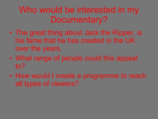 Jack the ripper documentary | PPT
