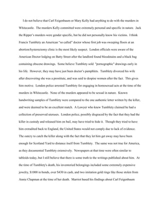 Jack the Ripper | DOCX | Crime & Harmful Acts to Individuals, Society ...