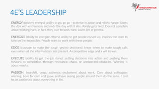 4Es & 1P LEADERSHIP FORMULAE BY JACK WELCH | PDF