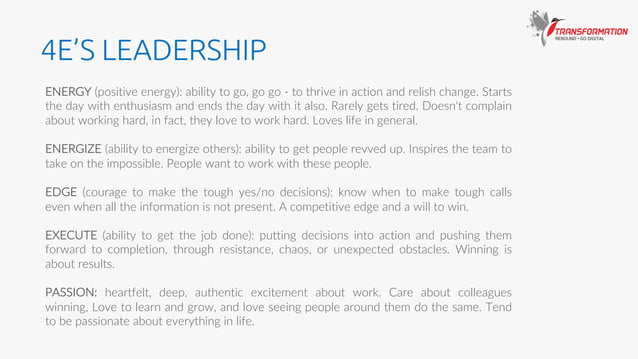 4Es & 1P LEADERSHIP FORMULAE BY JACK WELCH | PDF