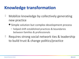 Mobilizing Knowledge to Improve Health and Social Care - Approaches and ...