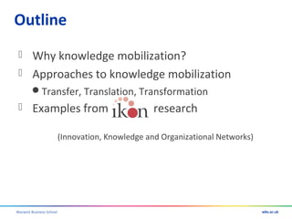 Mobilizing Knowledge to Improve Health and Social Care - Approaches and ...