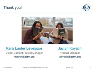 Kovach and Laufer Levesque "Challenges and Opportunities with Producing Diverse Content" | PPT