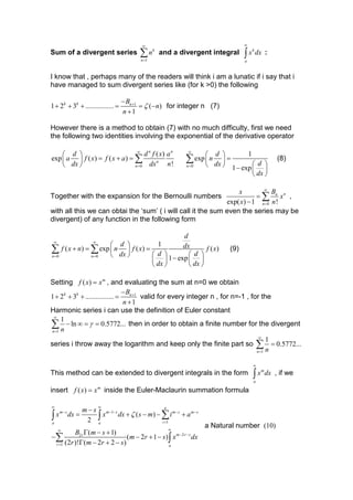 SOME THOUGHTS ON DIVERGENT SERIES | PDF