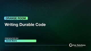 Write More Durable Code: Principles and Techniques | PDF | Web ...