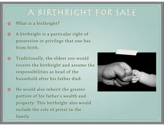 Jacob and Esau: a Tale of 2 Brothers | PDF