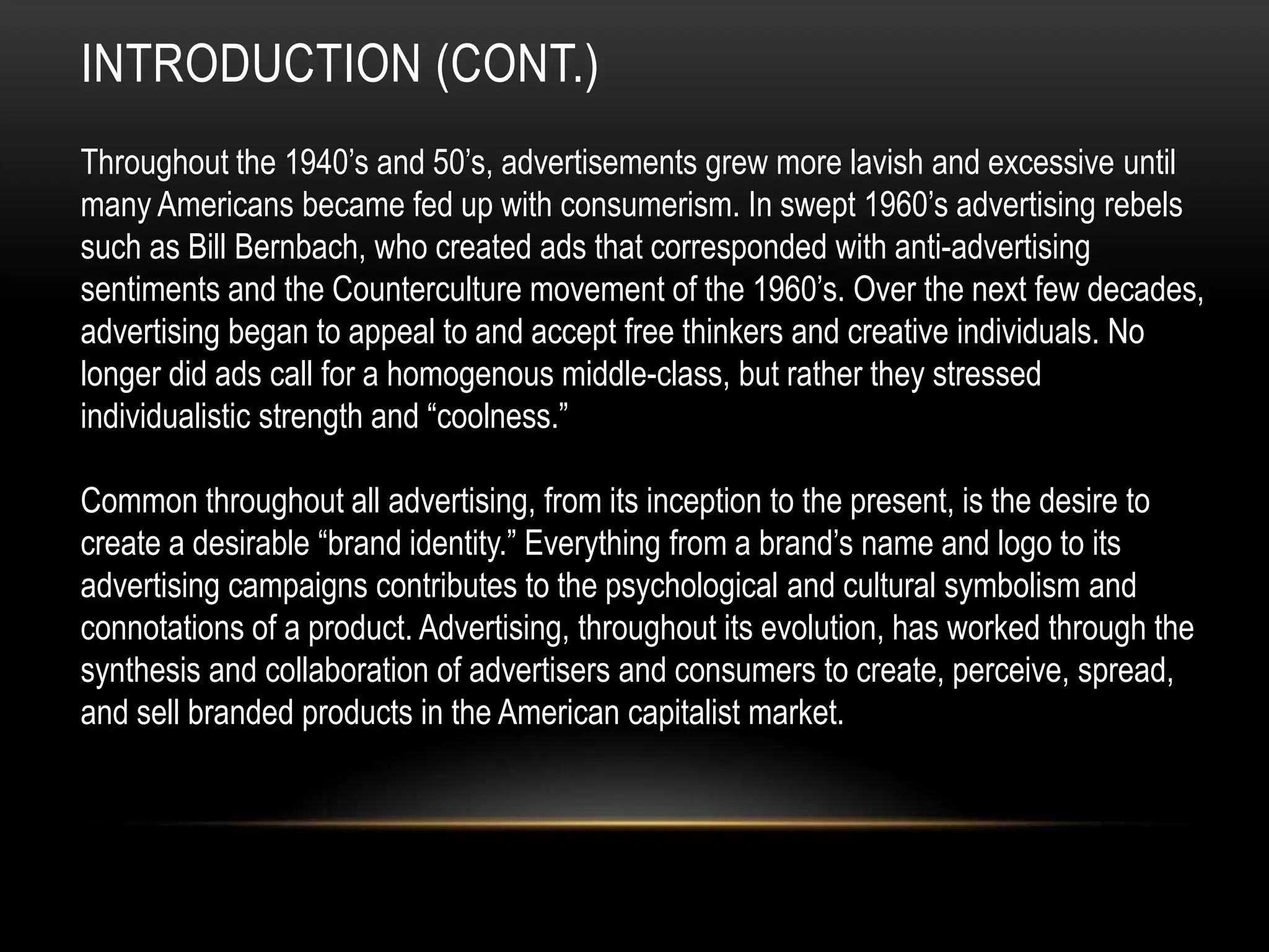 American Advertising: A Survey, by Jacob Gindi | PPTX