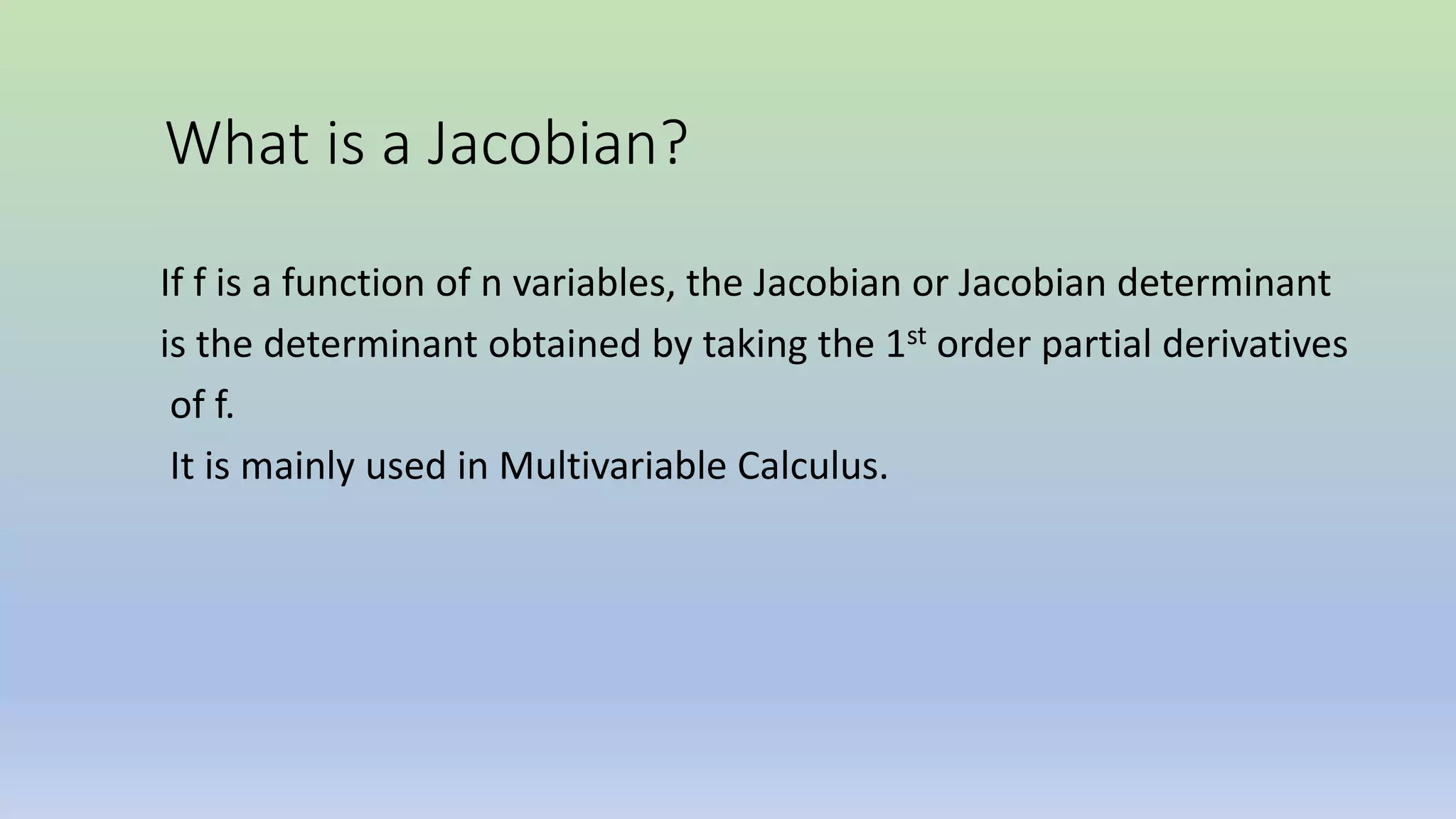 Jacobian solved examples (2019) | PPTX