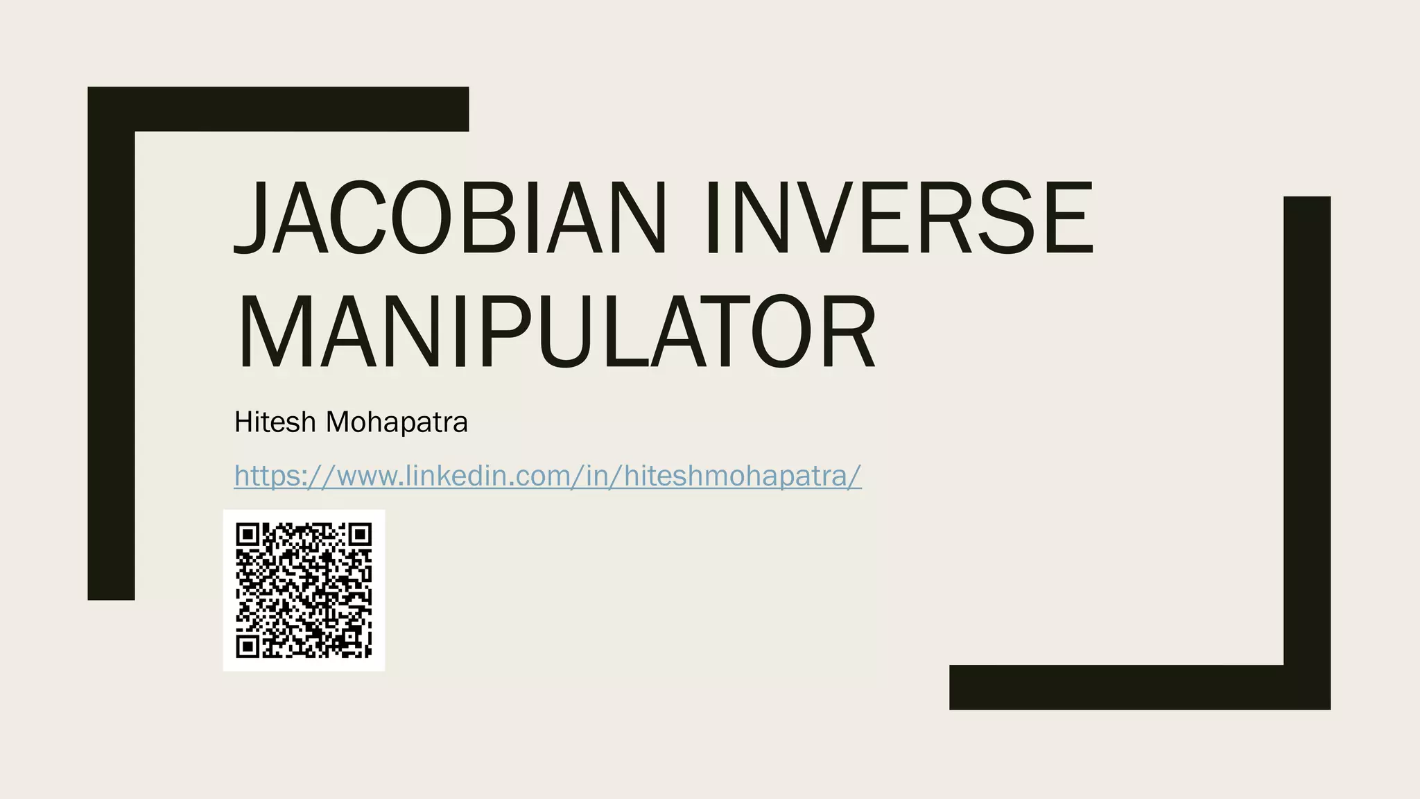 Jacobian inverse manipulator | PDF