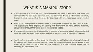 Jacobian inverse manipulator | PPT
