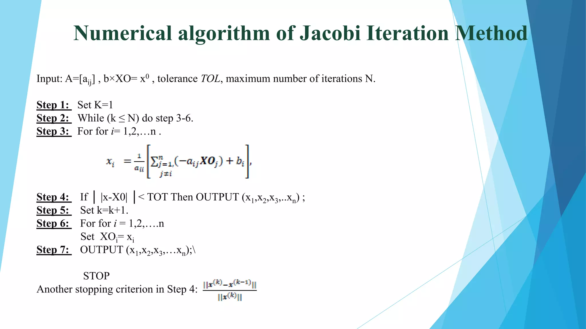 Jacobi Iteration Method Ppt