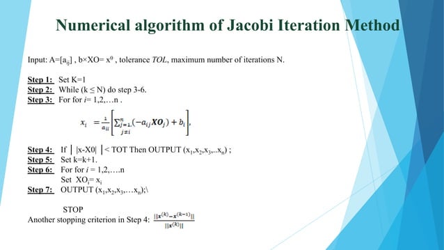 Jacobi iteration method | PPTX | Web Development | Internet