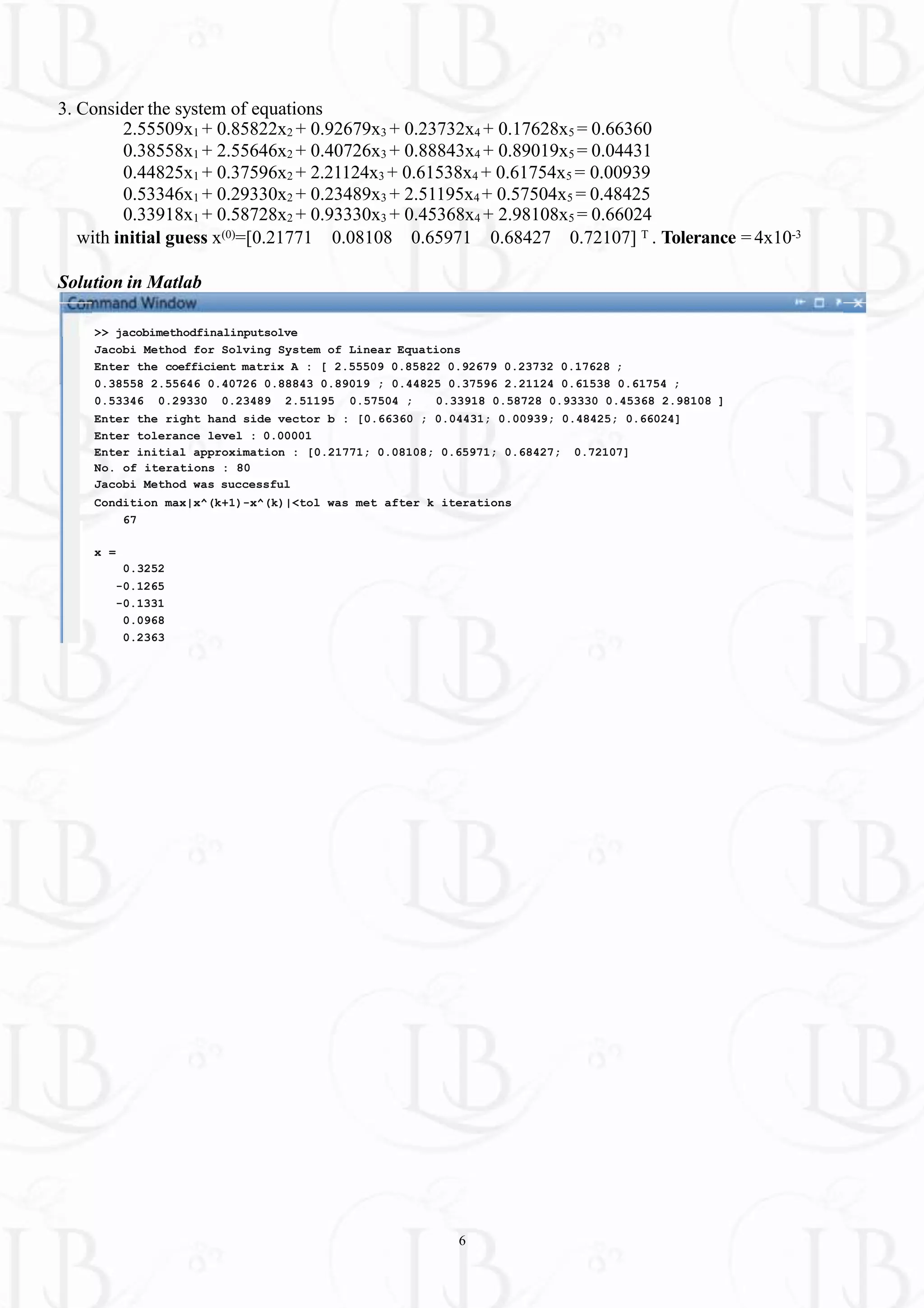 Jacobi iterative method | PPTX | Programming Languages | Computing