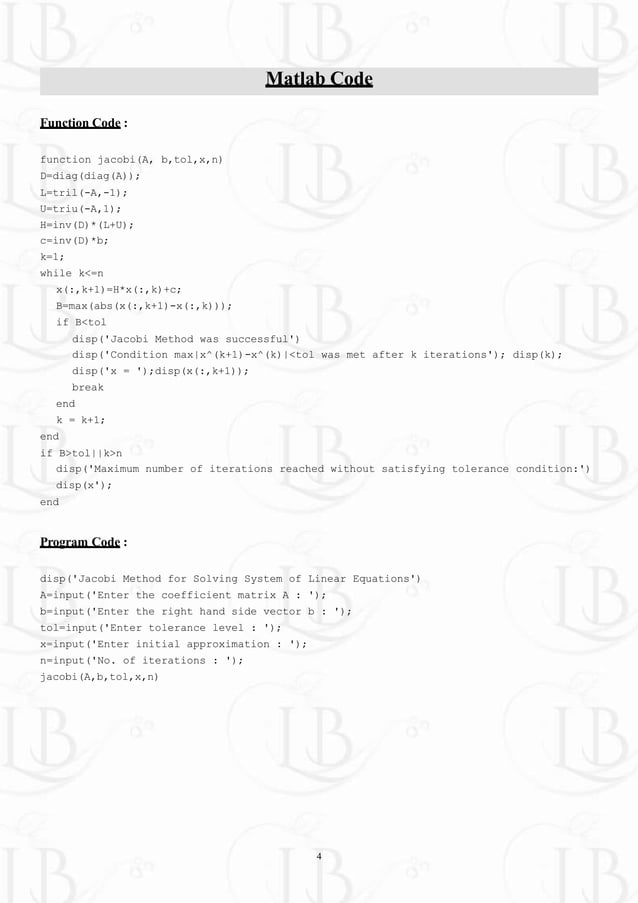 Jacobi iterative method | PPTX | Programming Languages | Computing