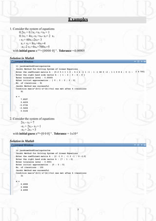 Jacobi iterative method | PPTX | Programming Languages | Computing