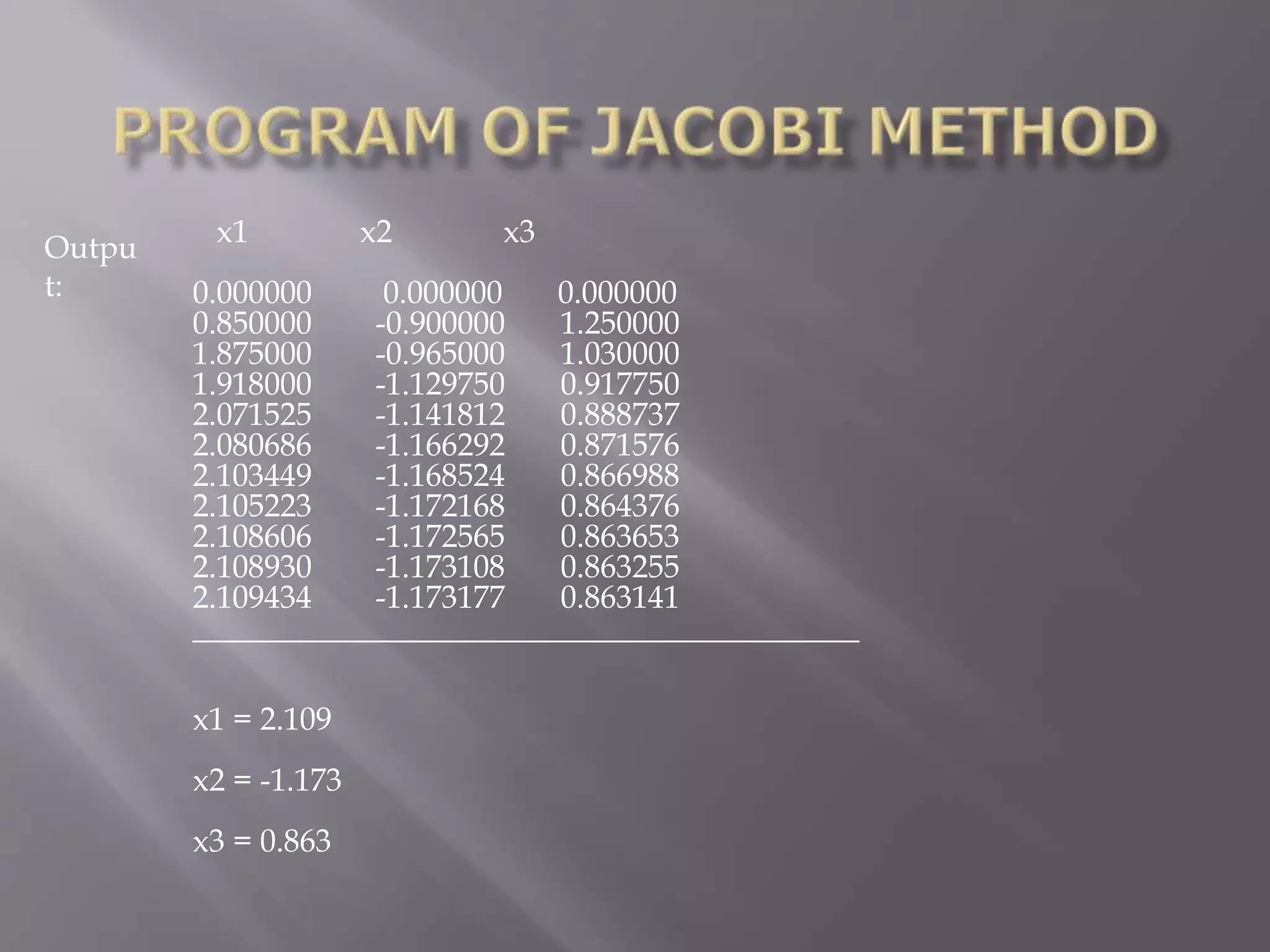 Jacobi method | PPTX