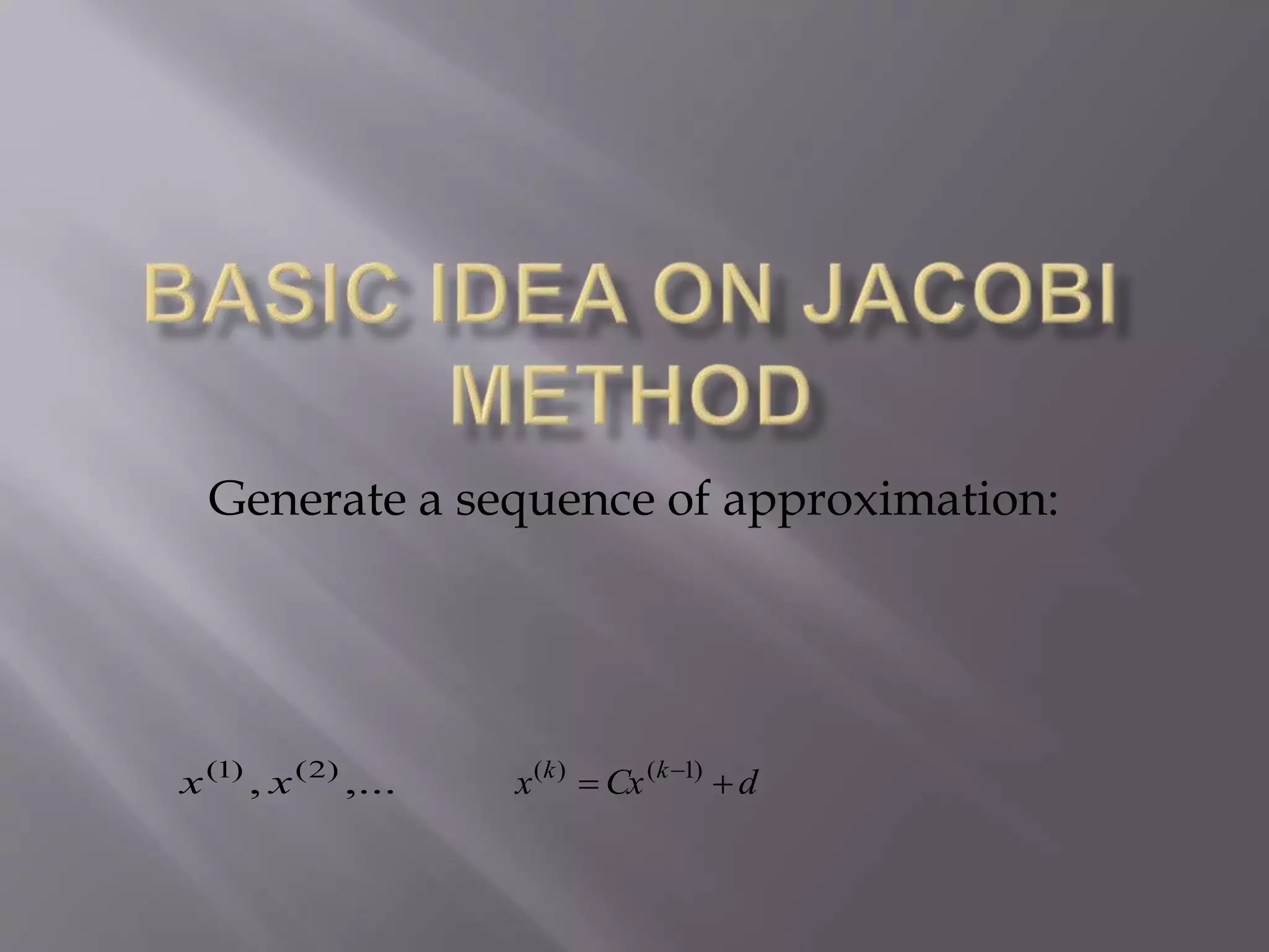Jacobi method | PPT