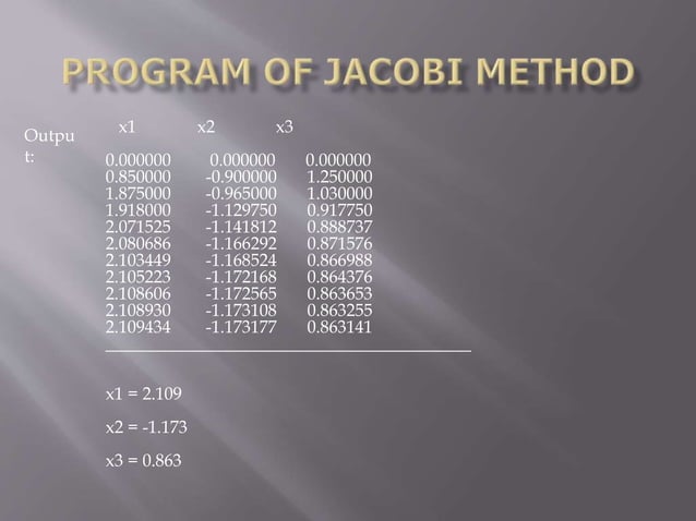 Jacobi method | PPTX