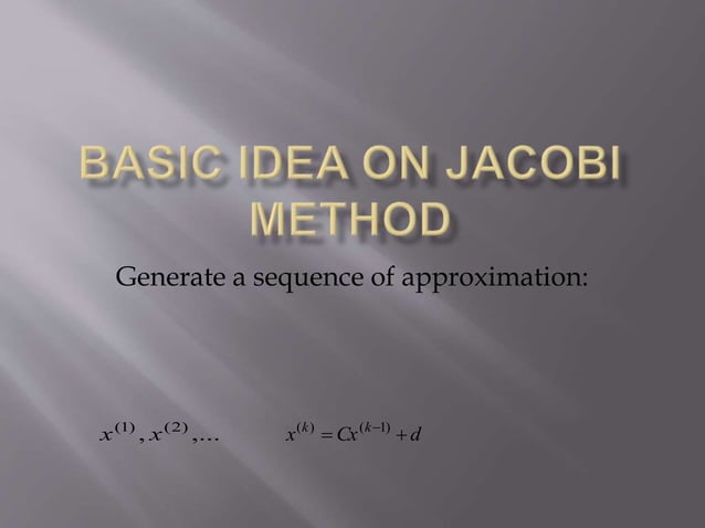 Jacobi method | PPTX